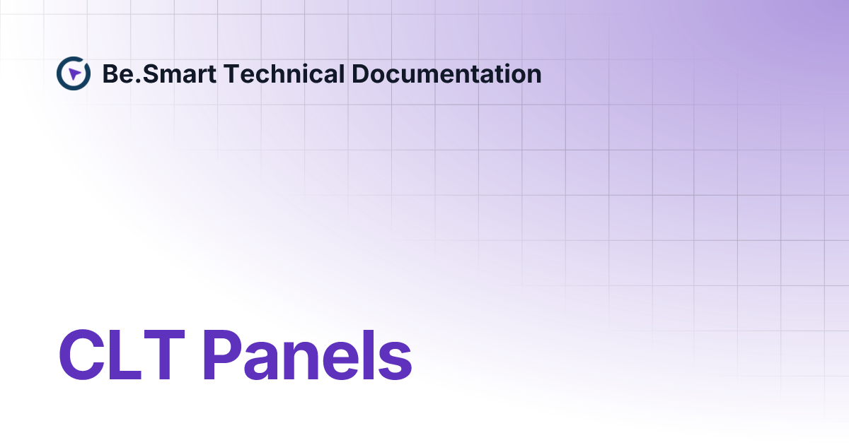 CLT Panels | Be.Smart Technical Documentation